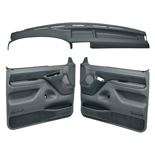 For Ford F-350 92-97 Coverlay Slate Gray Dash Cover & Door Panels Combo ...
