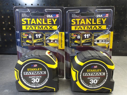 2 NEW! Stanley FATMAX 30ft x 1-1/4" Auto Lock Tape Measure| FMHT33348 ...