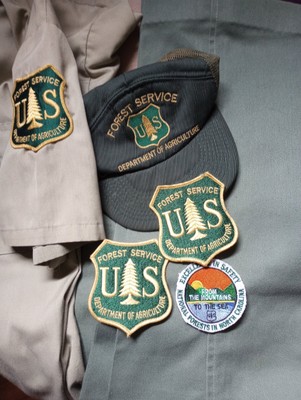 USFS US Forest Service Huge LOT patches, uniform, pins, handbooks ...