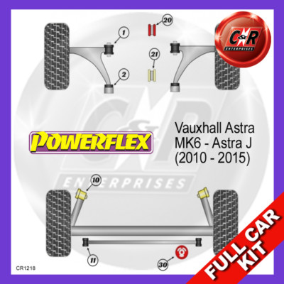 Powerflex Complete Bush Kit For Vauxhall Opel Astra MK6-Astra J Diesels ...