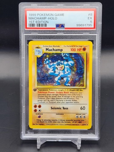 1999 Pokemon Game Machamp Holo 1st Edition #8 PSA 5 Excellent - WC | eBay