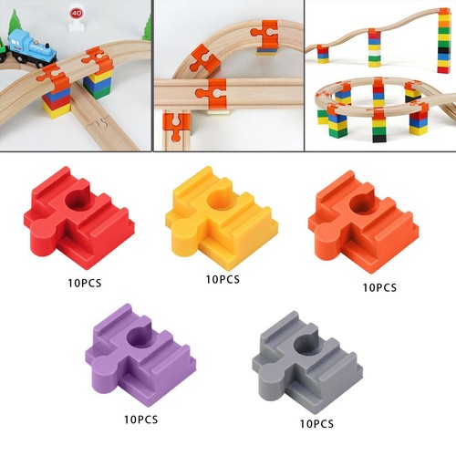 10Pcs Wooden Train Track Accessories Educational Toys Learning Games ...
