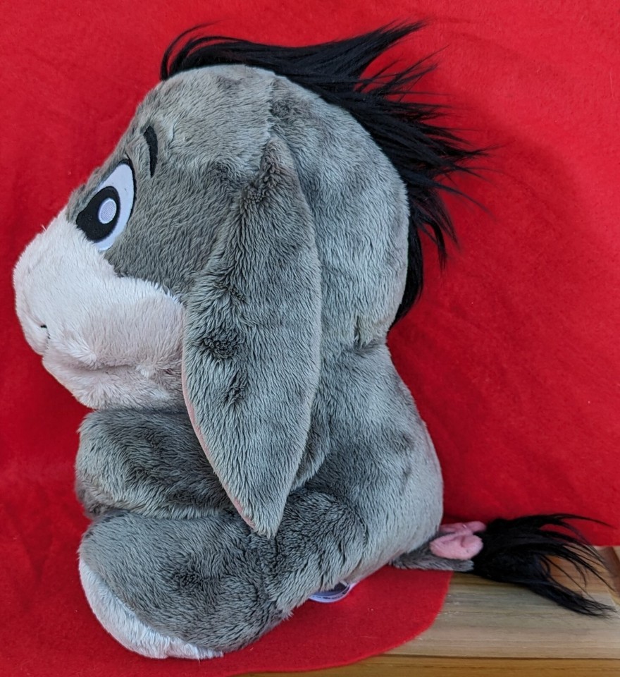 Disney Eeyore Plush 12" Stuffed Animal Big Head Pooh Embroidered Eyes ...