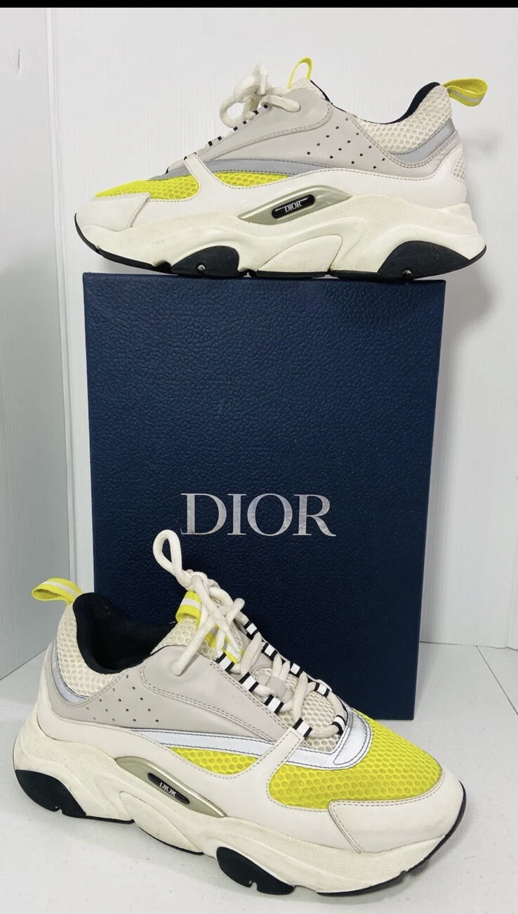 Christian Dior B22 Men’s Sneakers White Yellow Reflec… - Gem