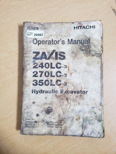 Hitachi Zaxis 240LC-3 270LC-3 350LC-3 Hydraulic Excavator Operators ...