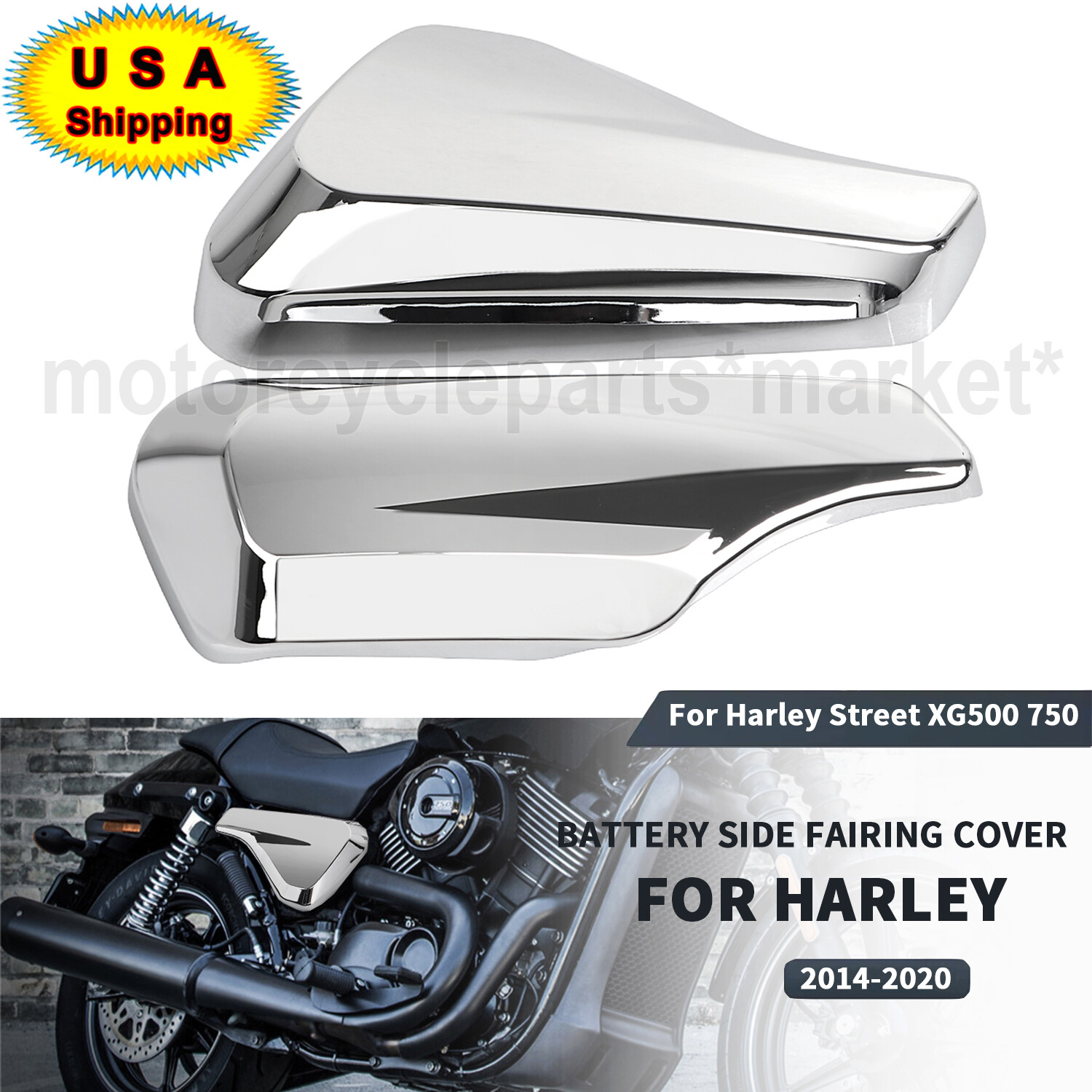 L&R ABS Plastic Battery Side Fairing Panel Cover For Harley Street ...