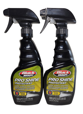2x Black Magic Pro Shine Protectant Int & Ext Vinyl Leather Rubber 16 ...