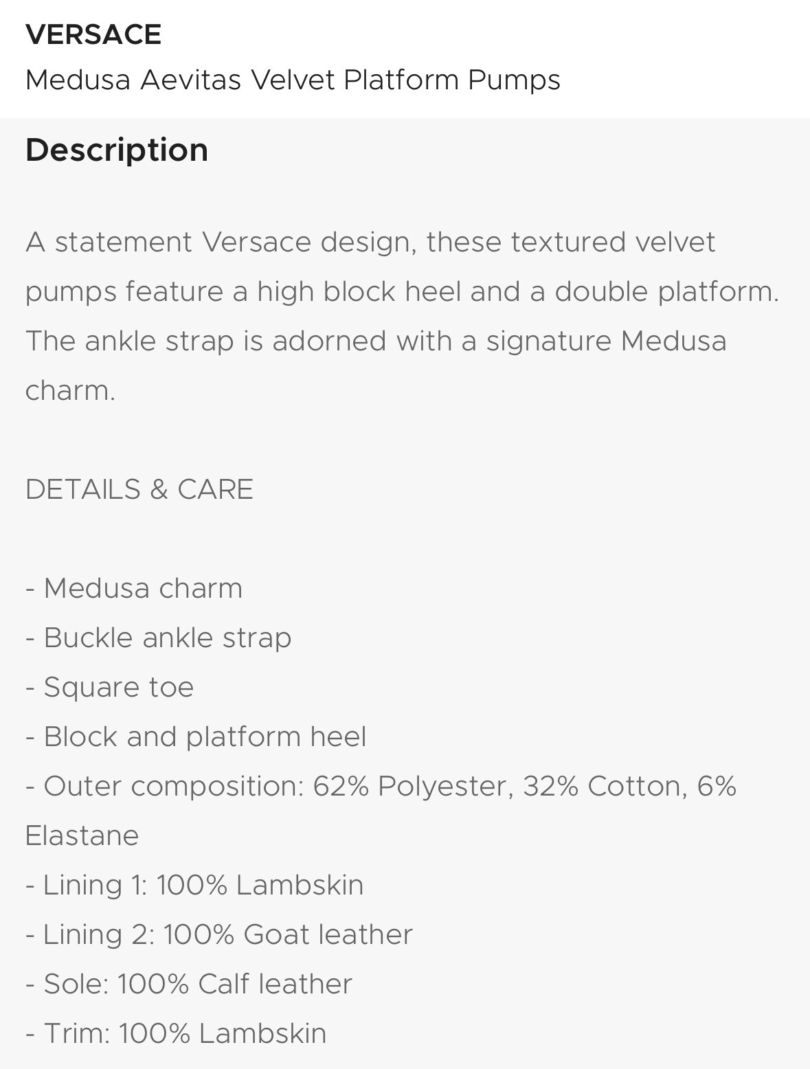 Versace Aevitas Platform Black Velvet Shoe Pump Crystal Medusa 39/9 NWB $1,575 | eBay