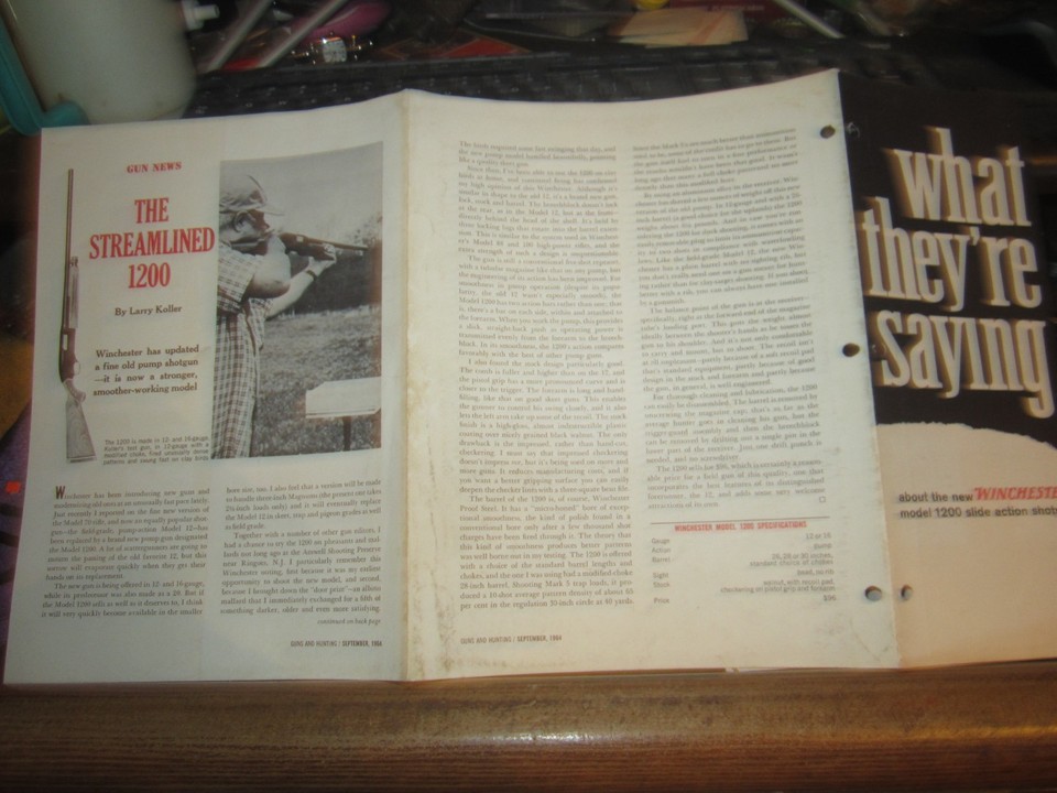 WHAT THEY'RE SAYING Gun Brochure Winchester 1200 Shotgun Review ...