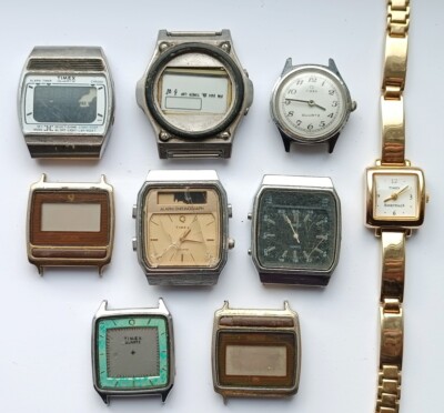 LOT 9 pieces Vintage Watch TIMEX Wrist Watch , Quartz NOT WORKING 1980 ...