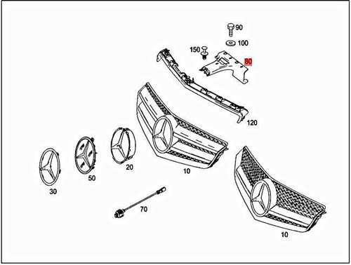 Genuine MERCEDES A207 C207 Support radiator grille 2078880490 | eBay