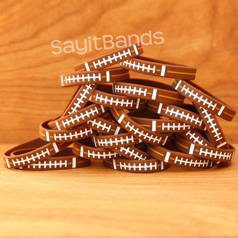 50 Football Wristbands - Great Silicone Bracelets with Ball Design ...