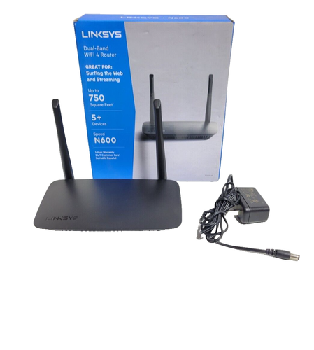 Linksys N600 Dual-Band Wifi 4 Router Speed Black NEW OPEN BOX. | eBay