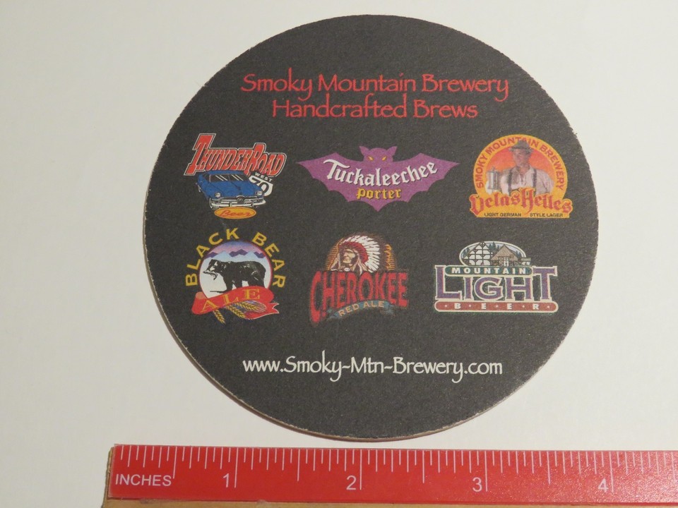 Beer Coaster SMOKY MOUNTAIN Brewery Cherokee Red Ale ~ Gatlinburg ...