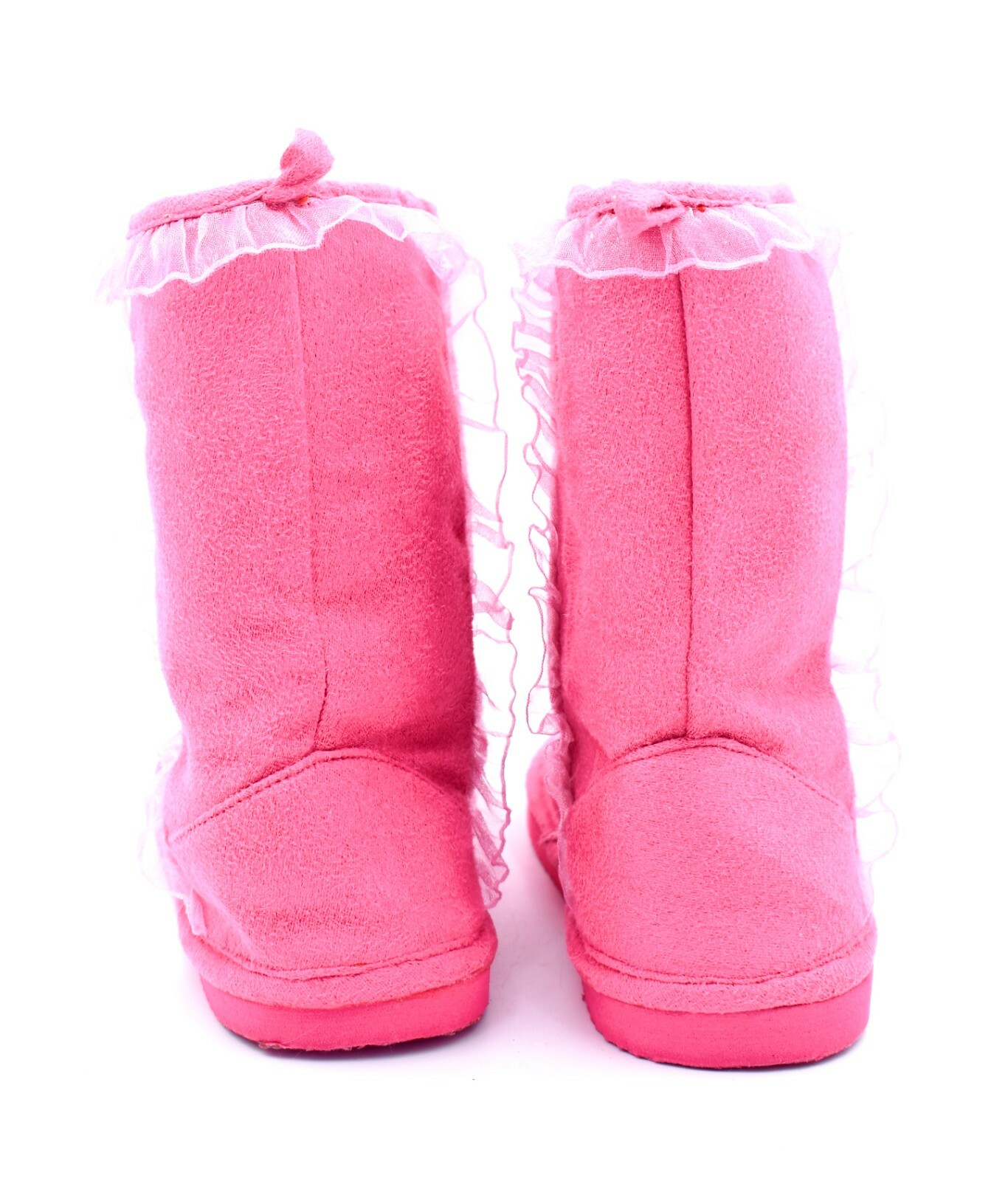 Disney Princess Boots,Pink,Ruffles,Crystals,Flowers,Faux Suede,Rubber ...