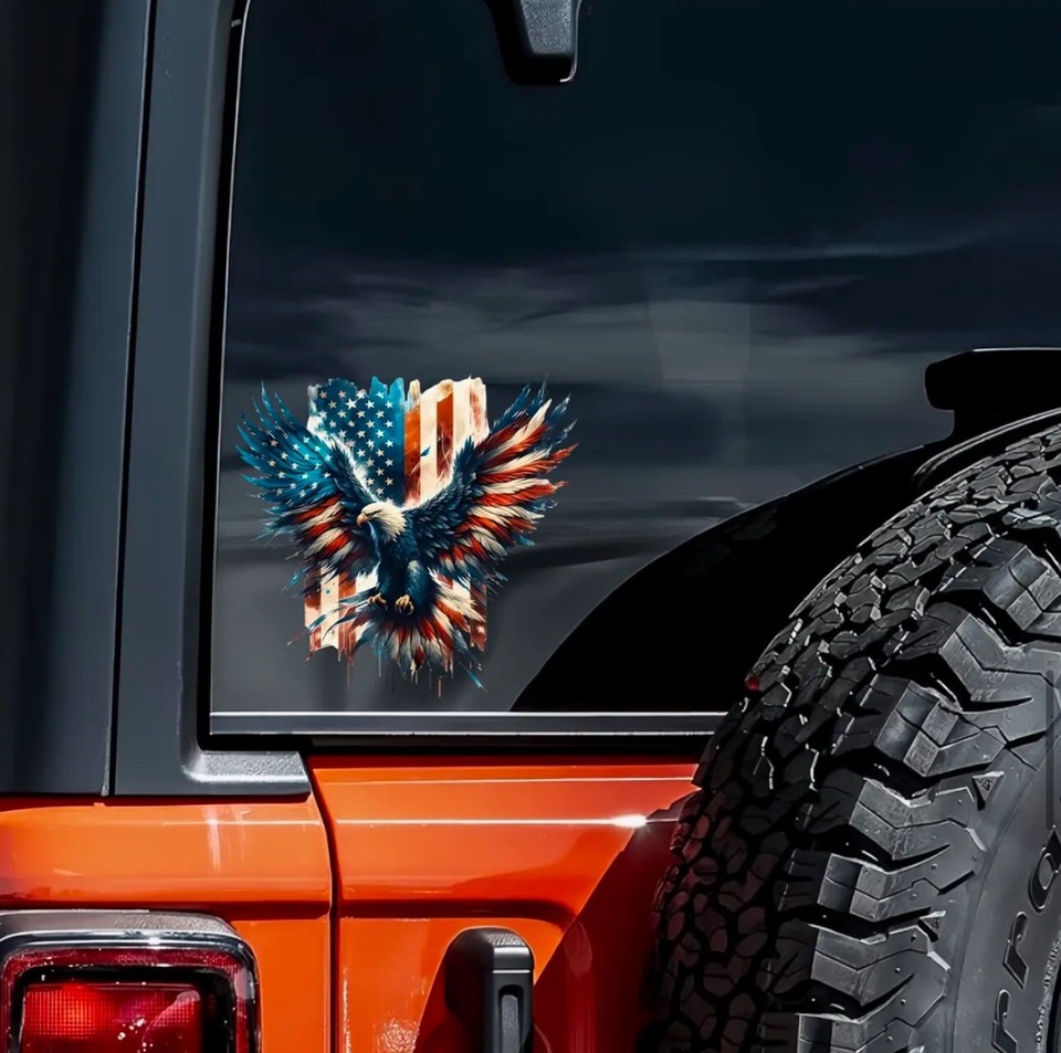 United States America USA Flag Bald Eagle Patriotic 7.5” LARGE ...