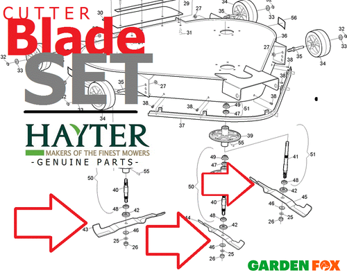 Genuine Original Hayter Heritage St42 Blade Set (3blades ...