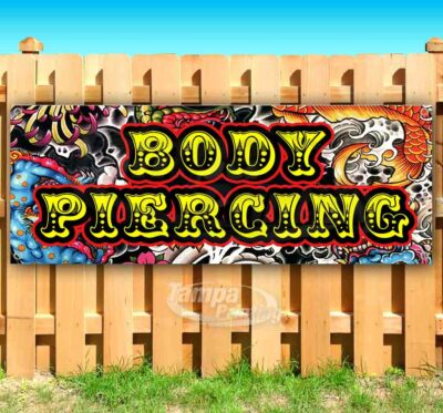 BODY PIERCING Advertising Vinyl Banner Flag Sign Many Sizes USA ART ...