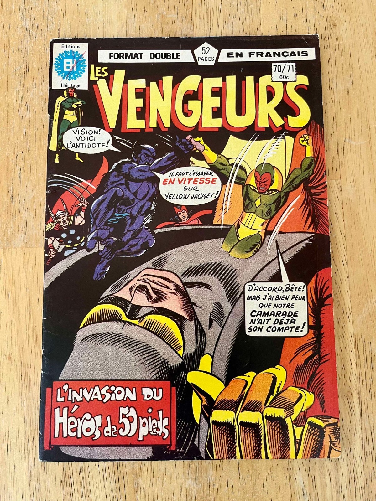 Avengers #140 (1975) Vintage Marvel Comics French Variant in black and ...