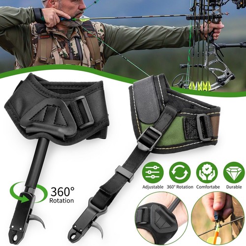 Archery Wrist Release Aid Trigger Adjustable Strap Caliper Compound Bow ...