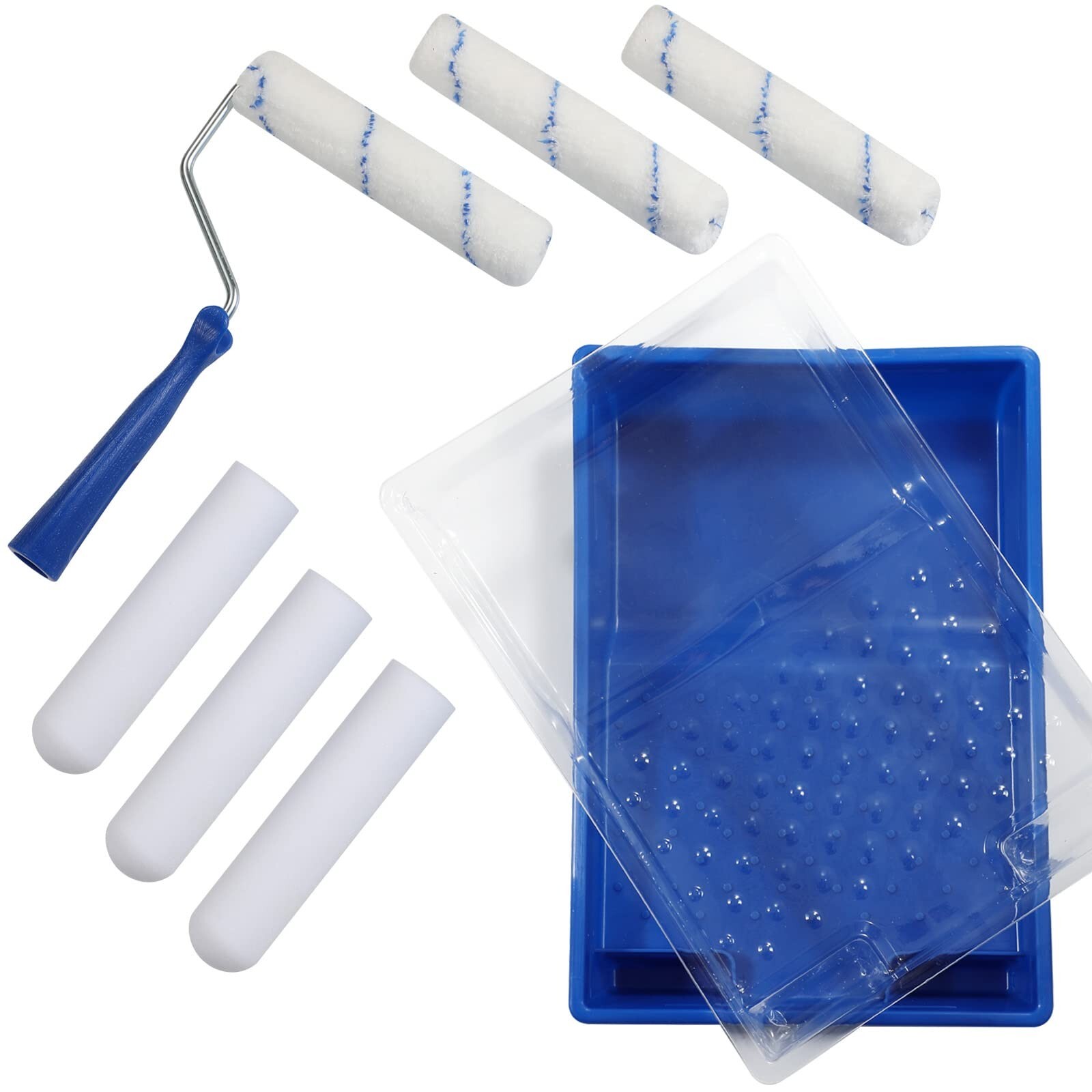 Foam Paint Roller, 6-inch Paint Roller Tray Set Includes Microfiber ...