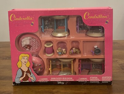 Rare Vintage Disney Cinderella Mice Thread Spool Rooms Sewing Playset ...