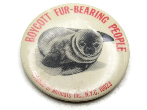 Friends OF Animals Inc. NYC Button Boycott Fur-Bearing People | eBay UK