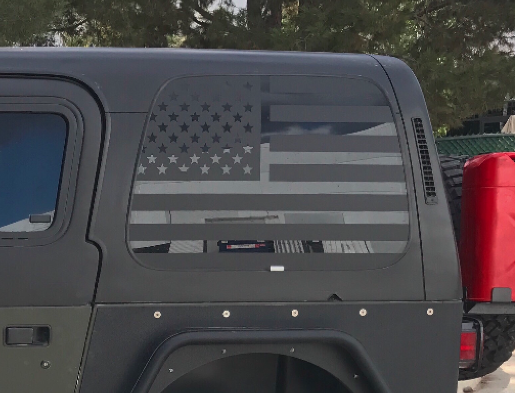 Flag Decal Set - Fits Jeep Wrangler YJ TJ Side window - USA American WK ...