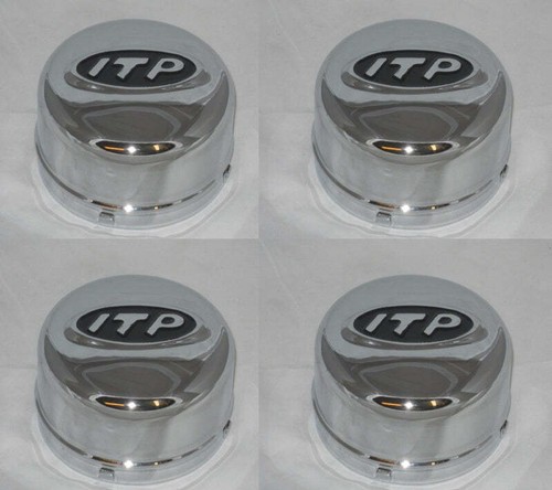 *4* ITP ATV UTV Chrome Metal Snap in Steel Wheel Rim Center Cap C137BX ...