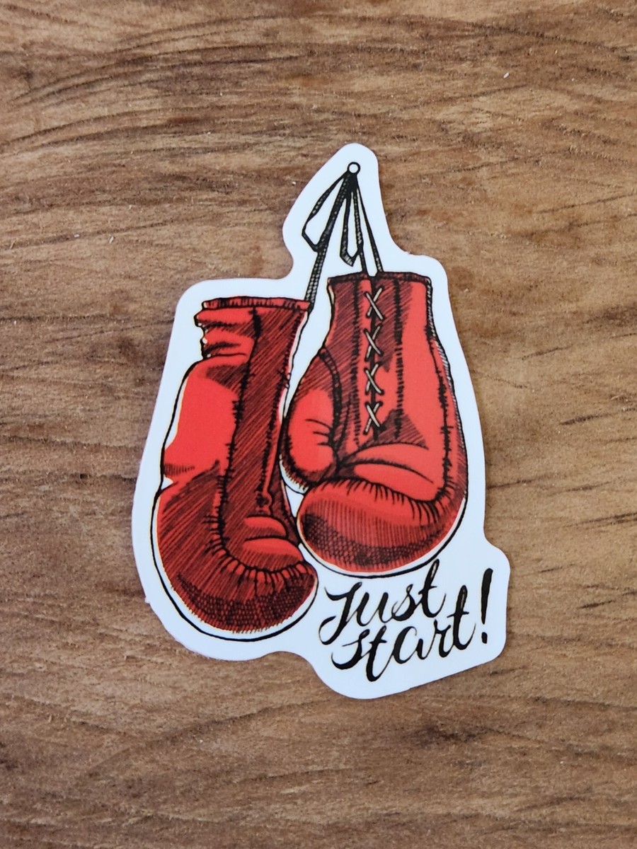Boxing Decals GIRLS BOXING WOMEN'S BOXING GLOVES BOXER S35 2 STICKERS