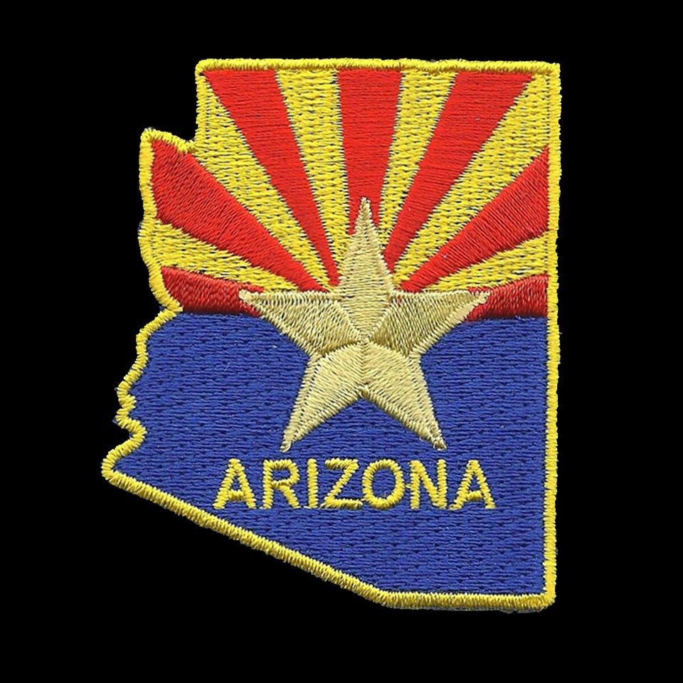 Arizona Patch AZ State Flag Badge Copper Star Cutout Shape Souvenir ...