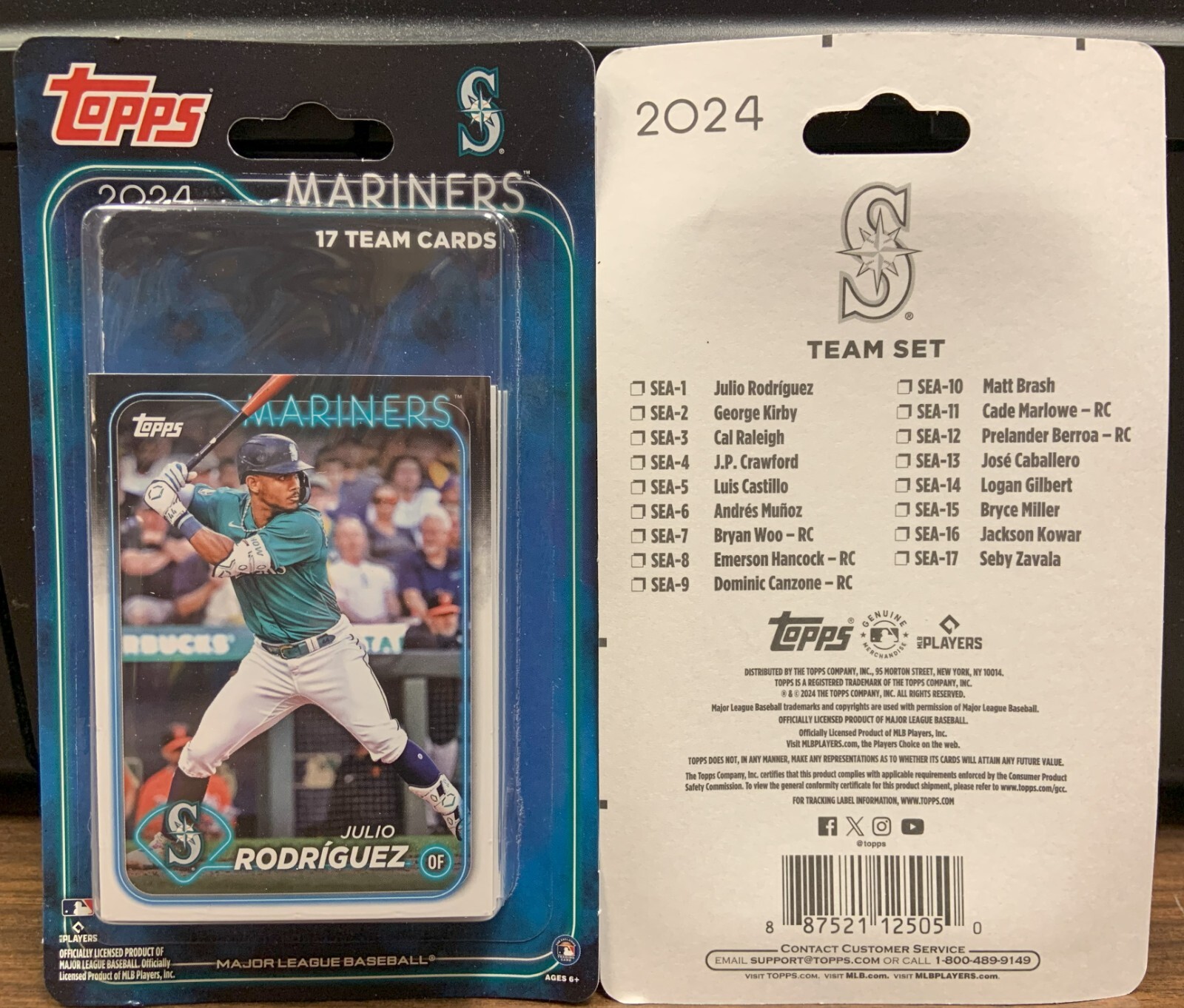 2024 TOPPS SEATTLE MARINERS TEAM SET RODRIGUEZ KIRBY CRAWFORD MUNOZ WOO ...