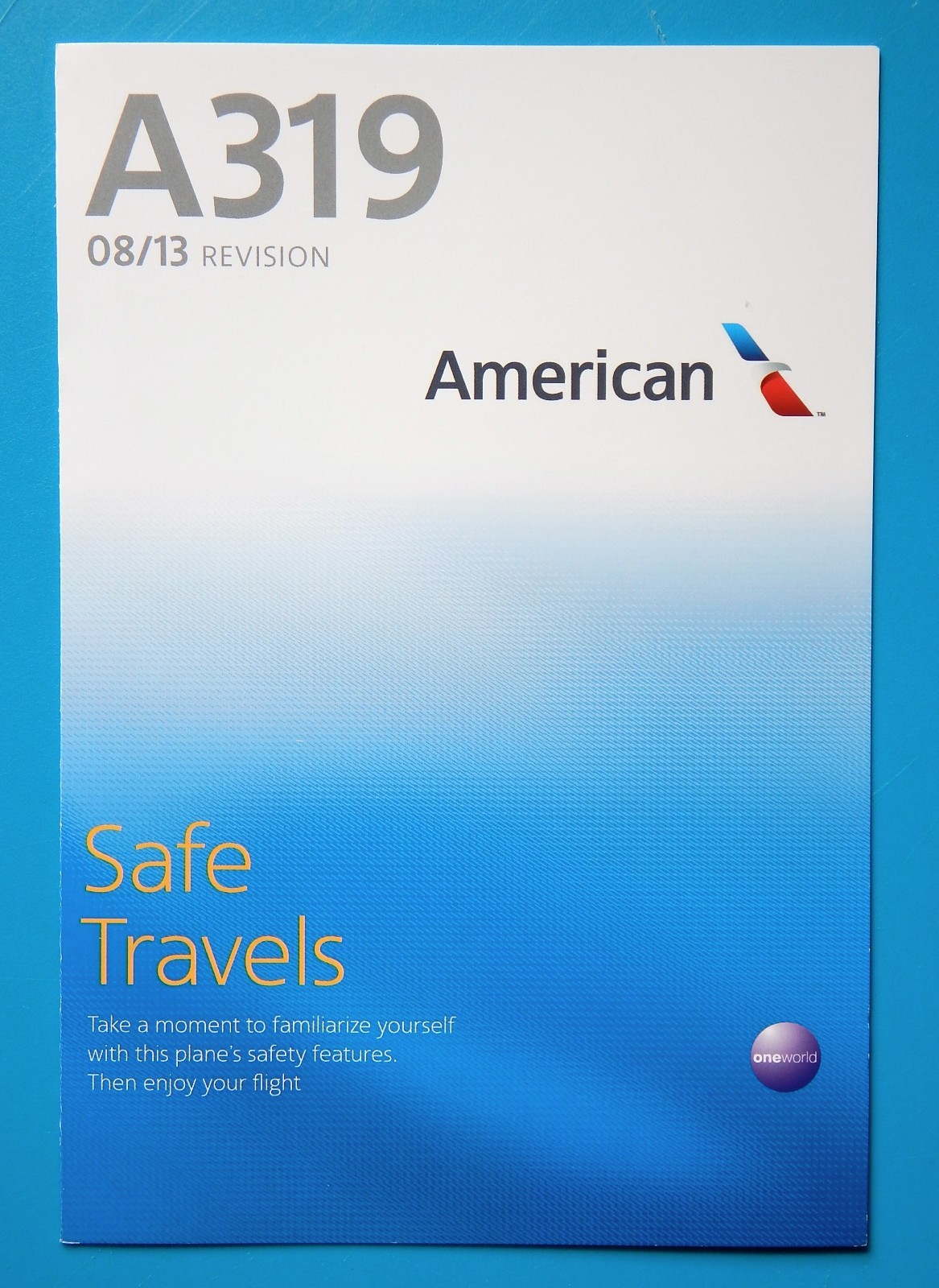 2013 AMERICAN AIRLINES SAFETY CARD--AIRBUS 319 | eBay