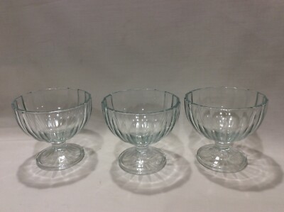 Set of 3 Vintage Glass Sundae Dishes | eBay UK