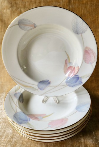 Vintage MIKASA Swiss Garden Tulip Pattern Bone China Dinnerware Japan ...