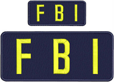 "FBI" embroidery patches 4x10 and 2x5 inches hook on back yellow and ...