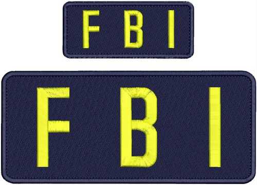 "FBI" embroidery patches 4x10 and 2x5 inches hook on back yellow and ...