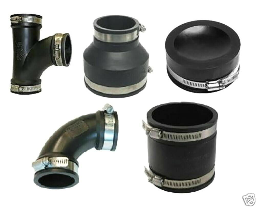 RUBBER PIPE CONNECTORS BLACK FLEXIBLE TUBE FITTINGS FISH POND NEXUS ...