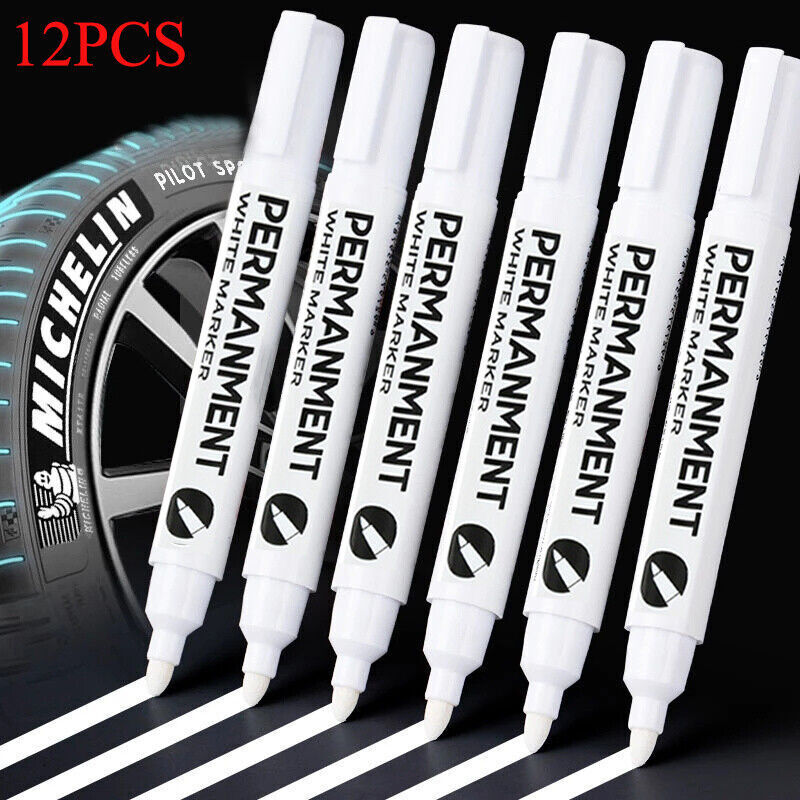 12x White Paint Pen Marker Waterproof Permanent Car Tire Lettering ...