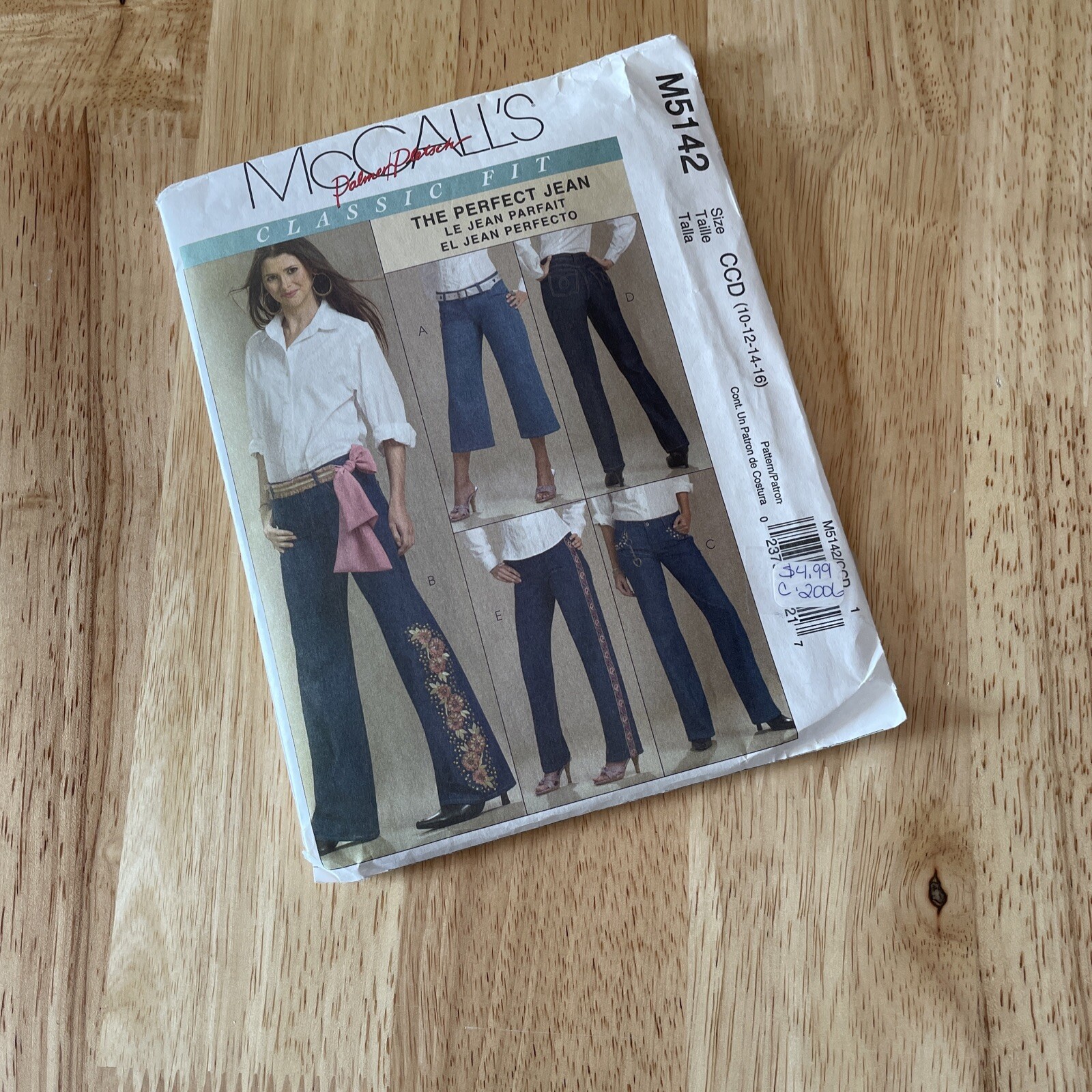 McCalls M5142 Palmer/Pletsch Perfect Jean Pattern BootCut Boho Jeans ...