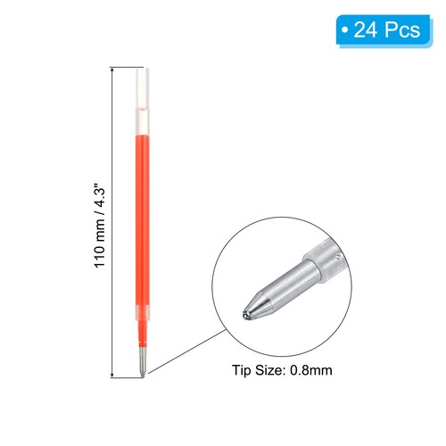 24 Pcs 0.8mm Medium Point Neon Coloring Pen Ink Gel Pen Refills, Orange ...
