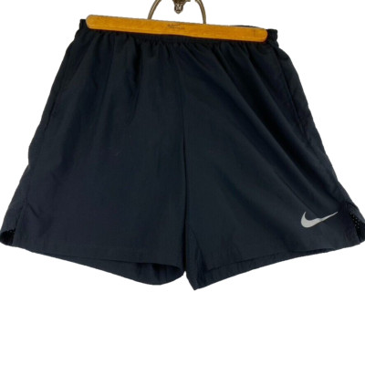 Nike Dri Fit Running Shorts Mens Large All Black Slim Mesh Liner | eBay