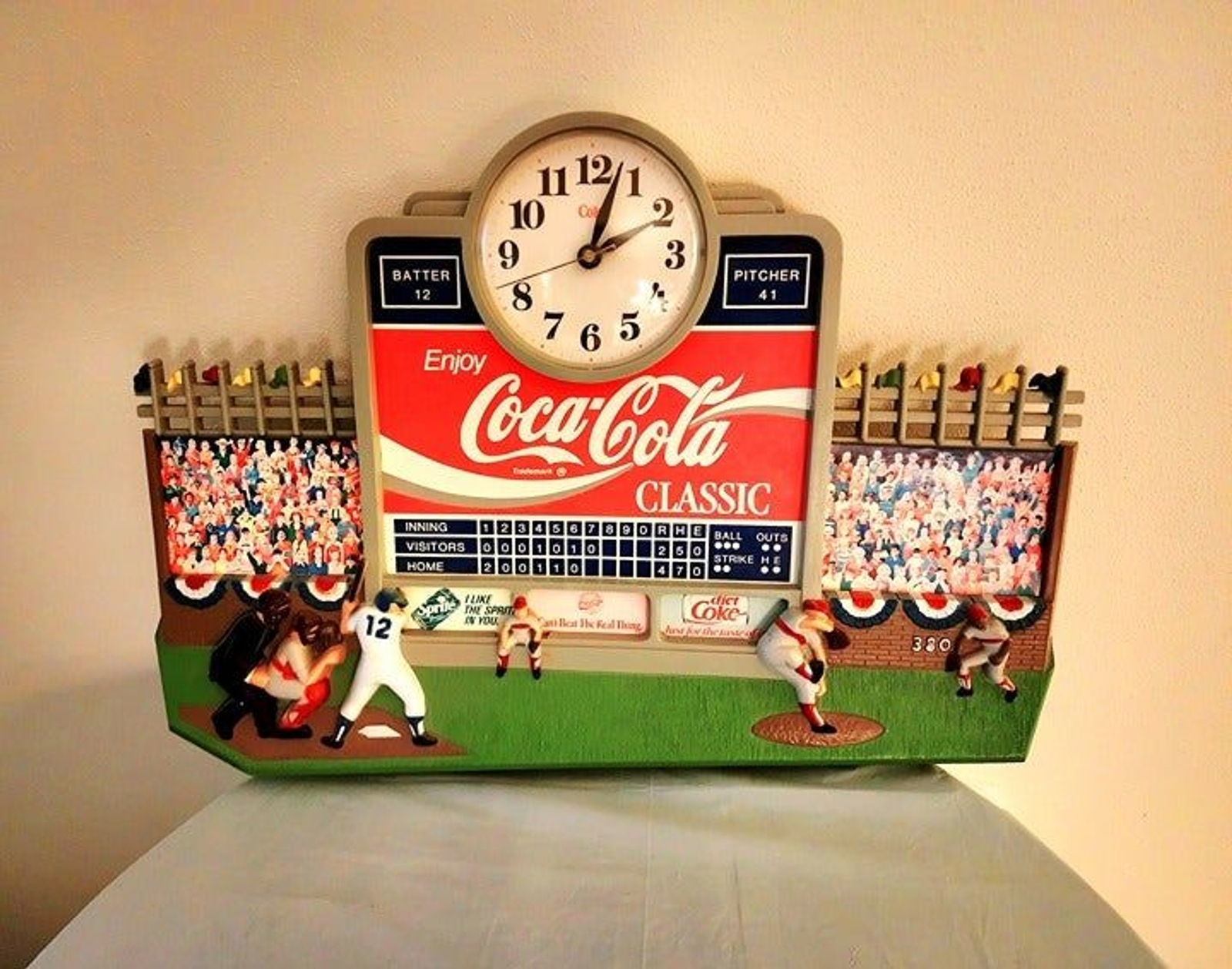 Vintage 1991 Coca-Cola Classic Baseball Advertising Wall Clock | eBay