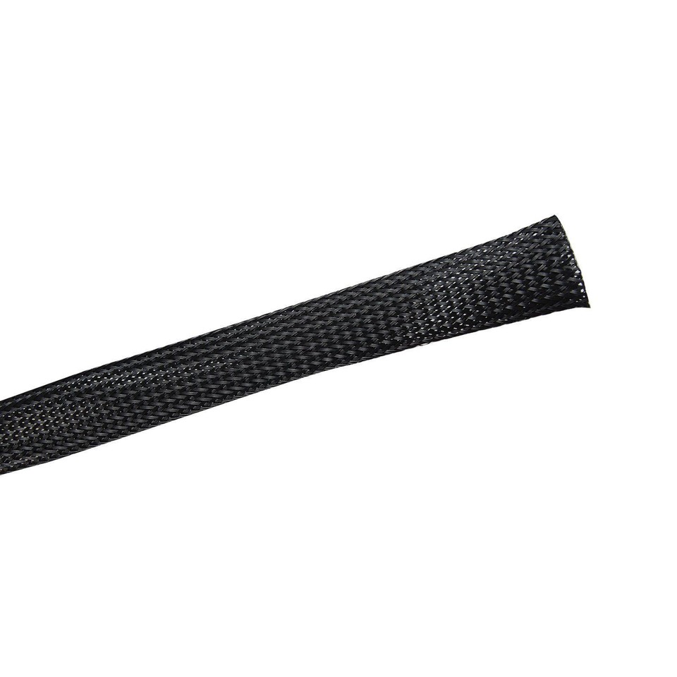 3/8" 50 FT Black Expandable Wire Cable Sleeving Sheathing Braided Loom ...