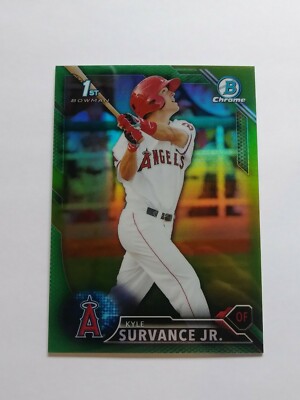 2016 Bowman Chrome ** 1ST GREEN REFRACTOR ** #BCP57 Kyle Survance Jr RC ...