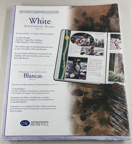 NEW Creative Memories 8 1/2 x 11 White Scrapbook Pages Refill 15 Sheets ...