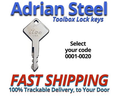 Adrian Steel Van Truck Toolbox Keys Replacement Key Cut to Code 0001 ...