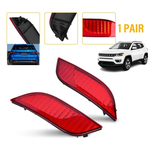 2PCS Reflector Red Bumper Case for Jeep 2017-2023 Compass Driver ...