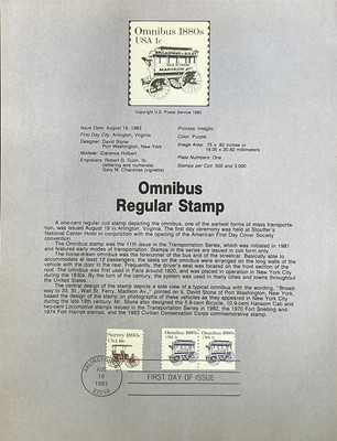 USPS Souvenir Pages 1897 Omnibus Transportation Coil | eBay