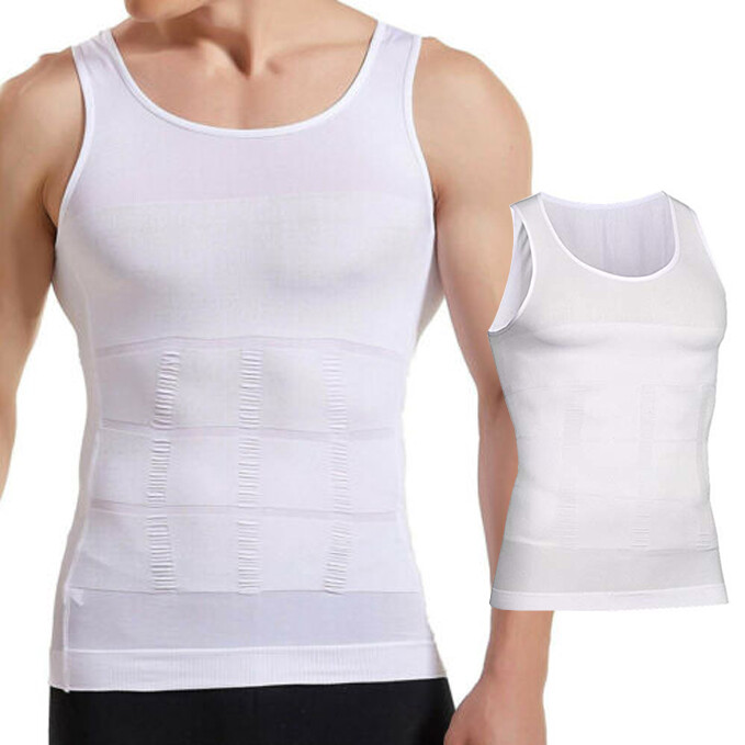 Body Shaper T Shirt Men Slimming Abdomen Compression Shirt Top Posture ...
